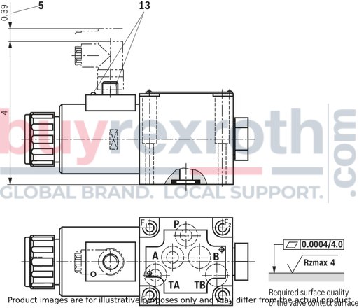 R900051053 - POPPET DIRECTIONAL VALVE M-3SED10UK1X/350CG24N9K4 - BuyRexroth